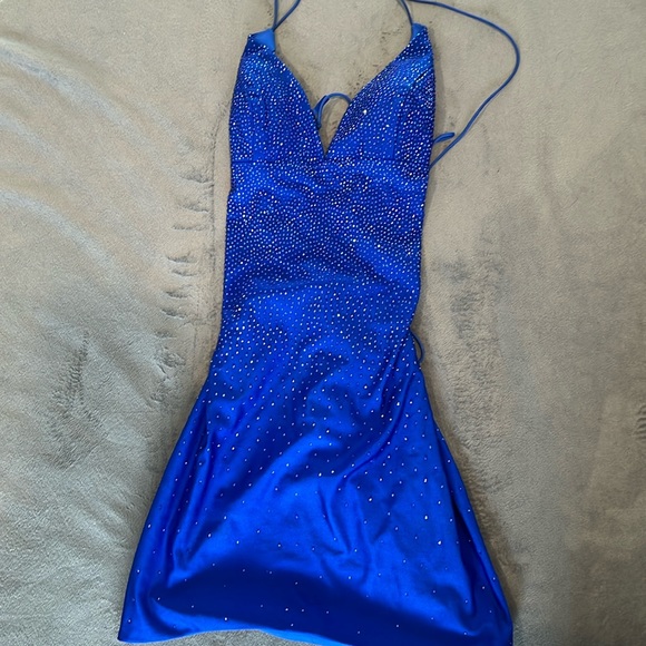 Dresses | Deep Blue Sequins Mini Dress | Poshmark